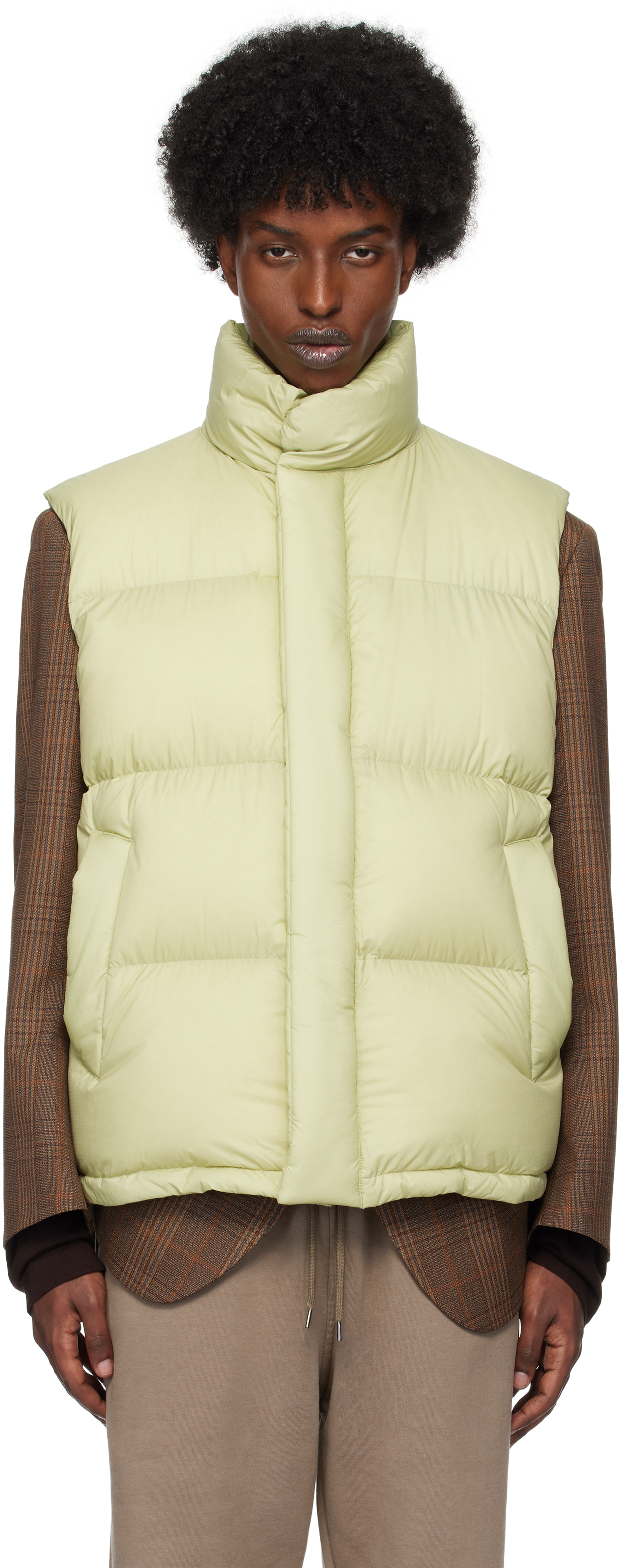 Buy Auralee Super Light Nylon Ripstop Down Vest - Light Khaki At